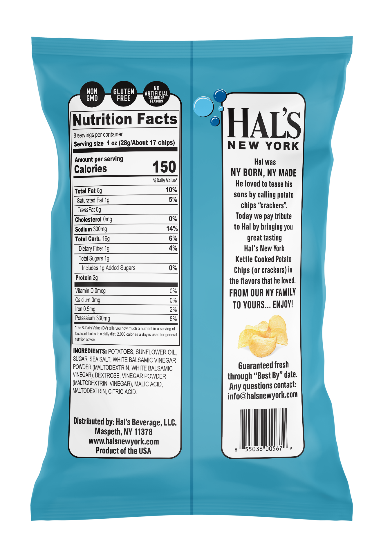 Hal's New York - Hal's New York Potato Chips 8oz SALT & VINEGAR (X-LAR ...